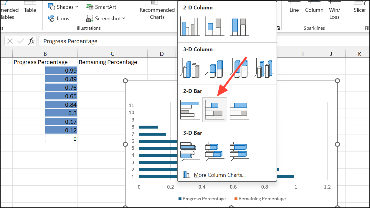 How to Create Progress Bars in Microsoft Excel