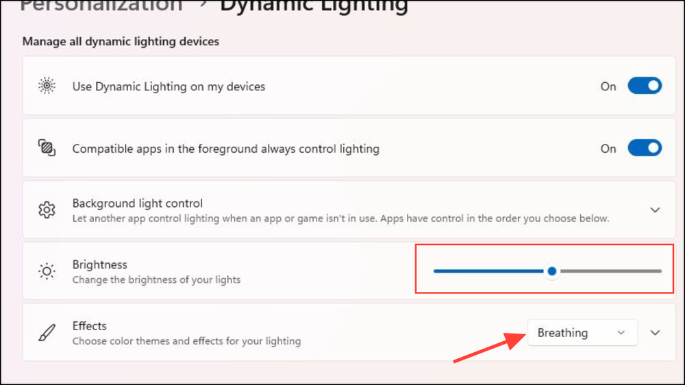How to Fix Dynamic Lighting Not Working on Windows 11