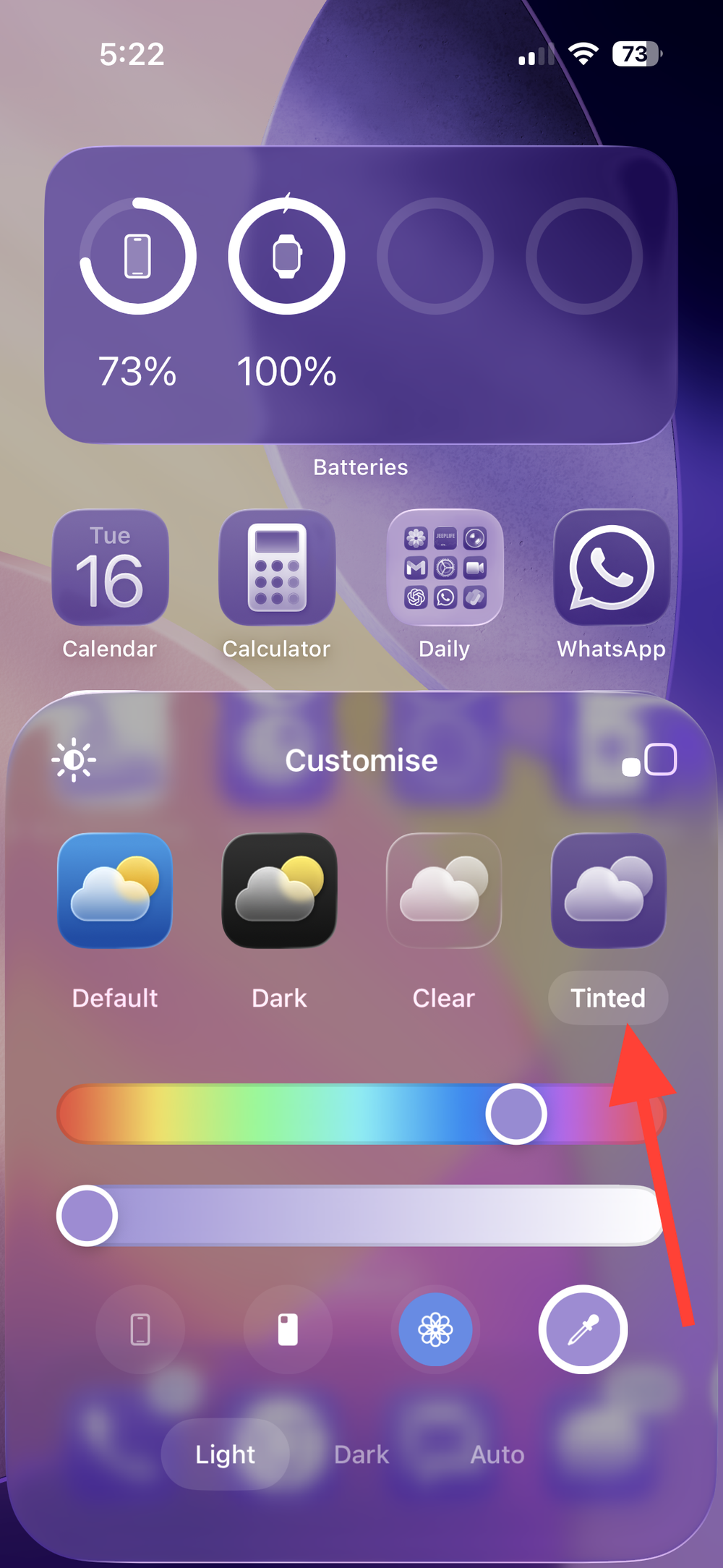 Change app icons on iPhone (iOS 26): clear, tint, size