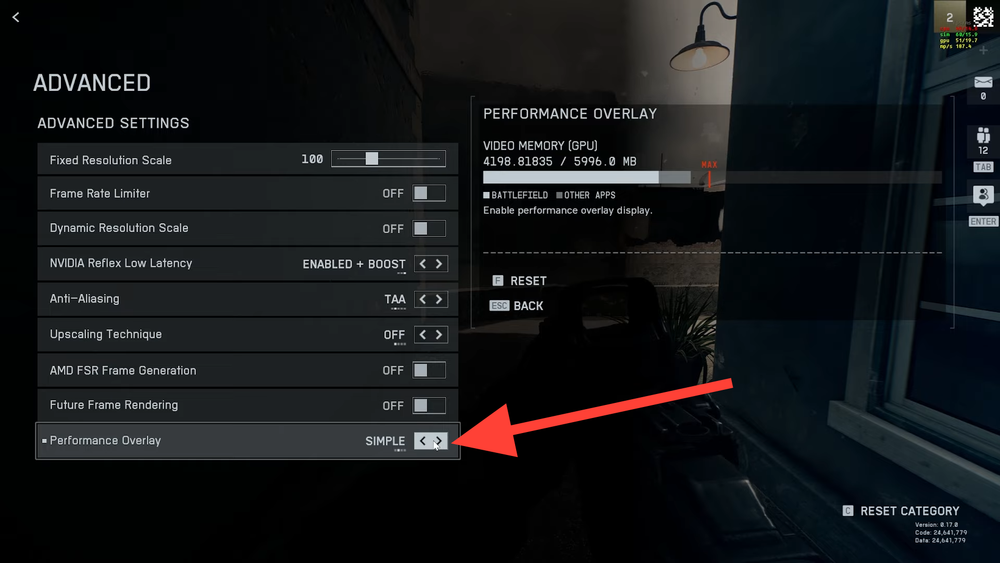 Battlefield 6 (PC) — Show FPS counter, ping, and performance data