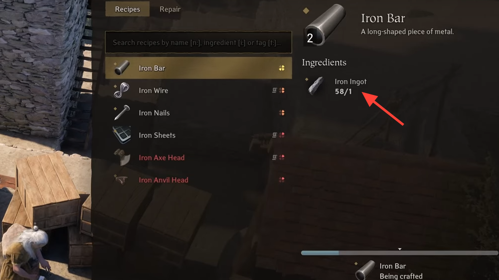 Pax Dei — Craft the Iron Anvil Head and build a Basic Forge