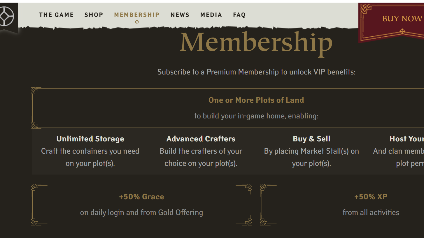 Pax Dei plot tokens and Premium Status — how land upkeep works