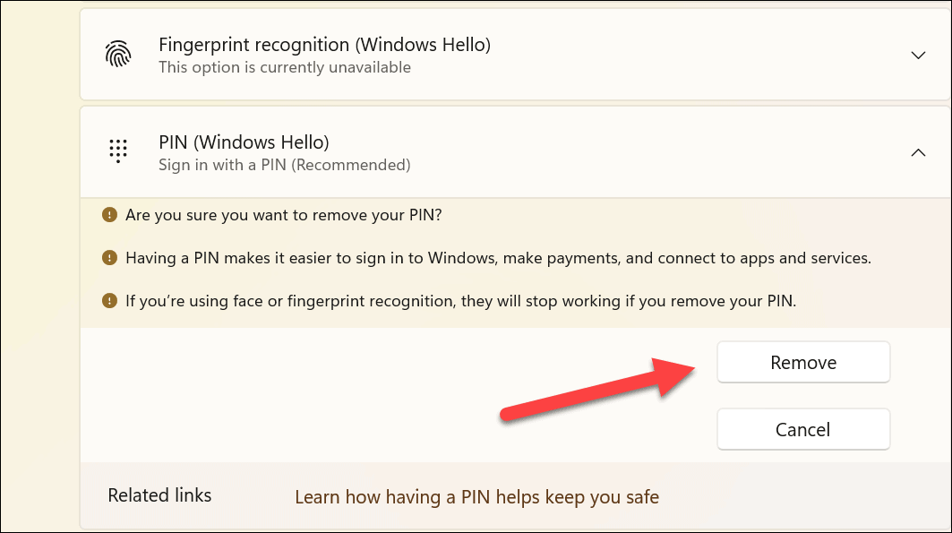 How to Remove PIN from Windows 11 if it is Greyed Out