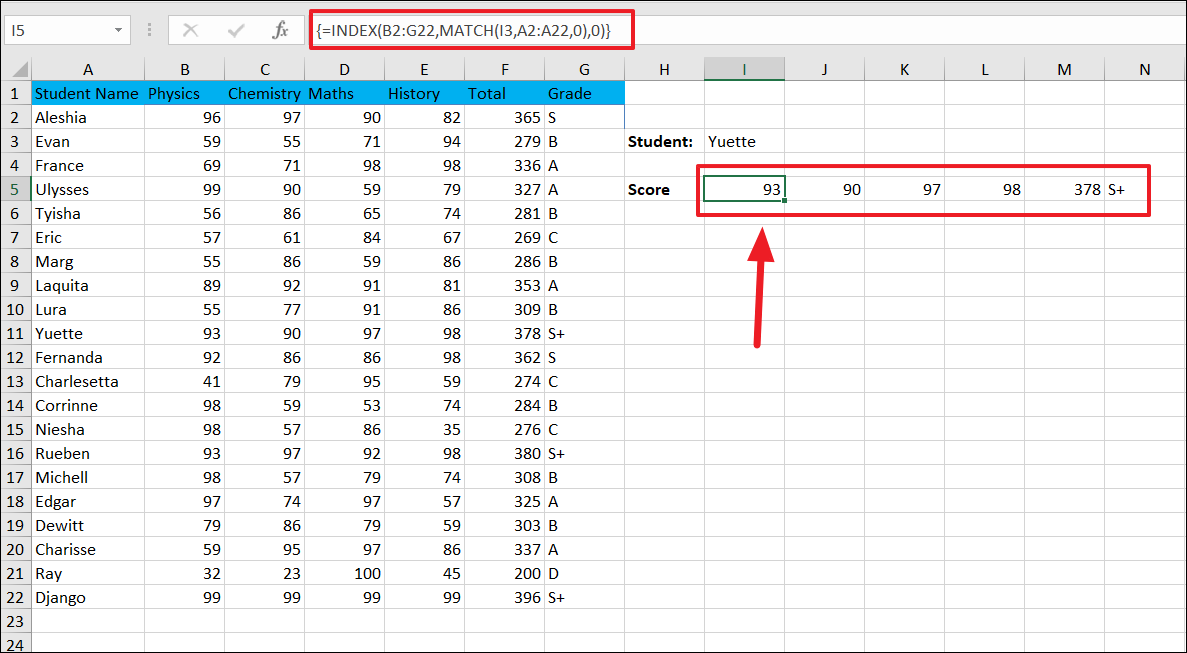 How to Use Index Function in Excel