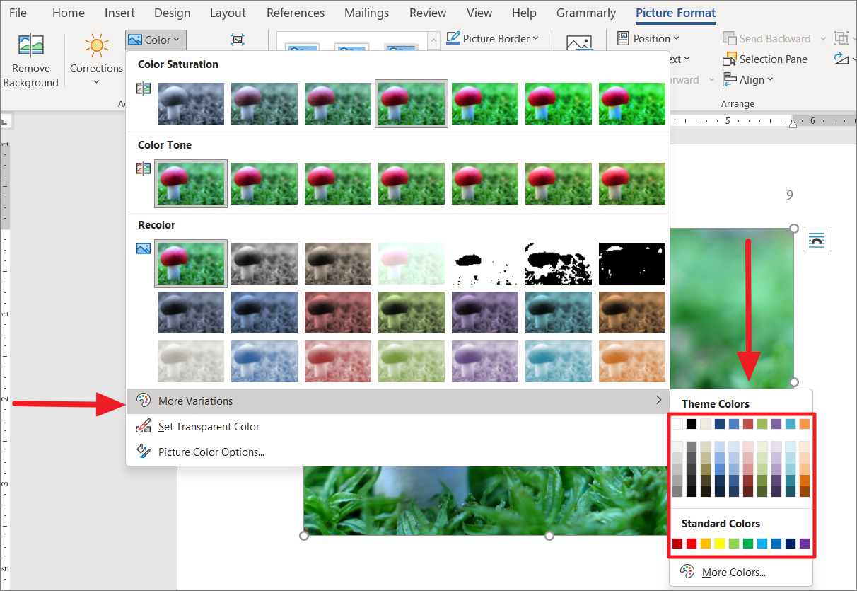 How to Change Image Color in Word, Excel, and PowerPoint