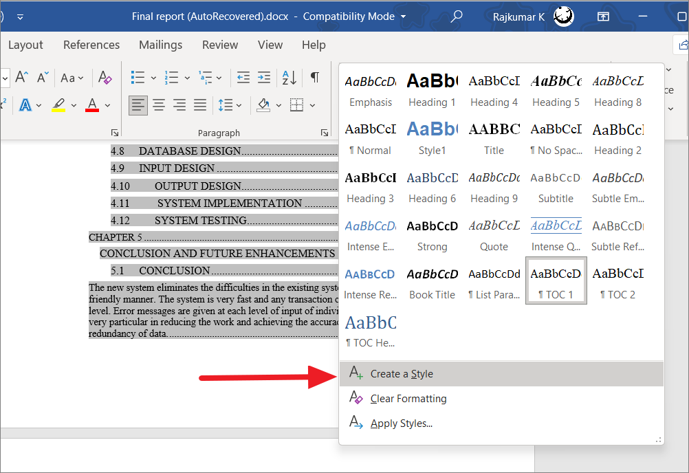 How to Create a Table of Contents in Microsoft Word