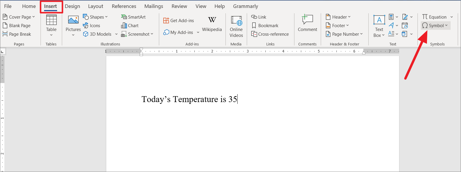How to Insert or Type Degree Symbol In Microsoft Word