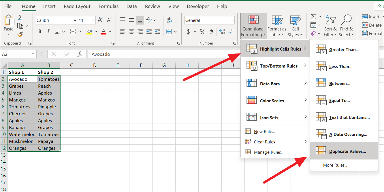 How to Match Two Columns in Excel
