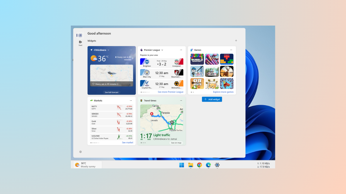 Move or Resize Widgets Panel in Windows 11