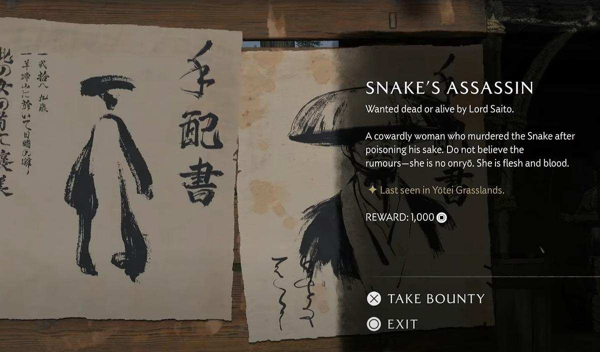 Ghost of Yotei’s ‘Snake’s Assassin’ bounty — why it never completes