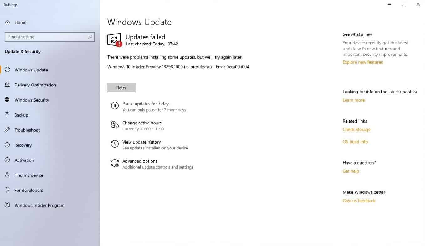 FIX: Error 0xca00a004 when installing Windows 10 Insider Preview build ...