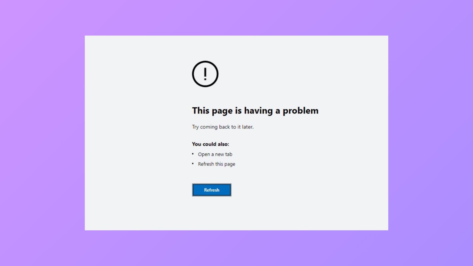 How to Fix "This Page Is Having a Problem" Error in Microsoft Edge