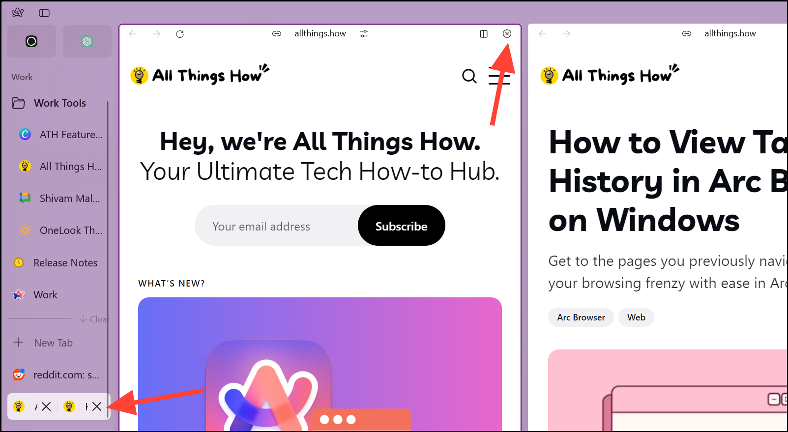 How to Open Tabs in Split View in Arc Browser on Windows