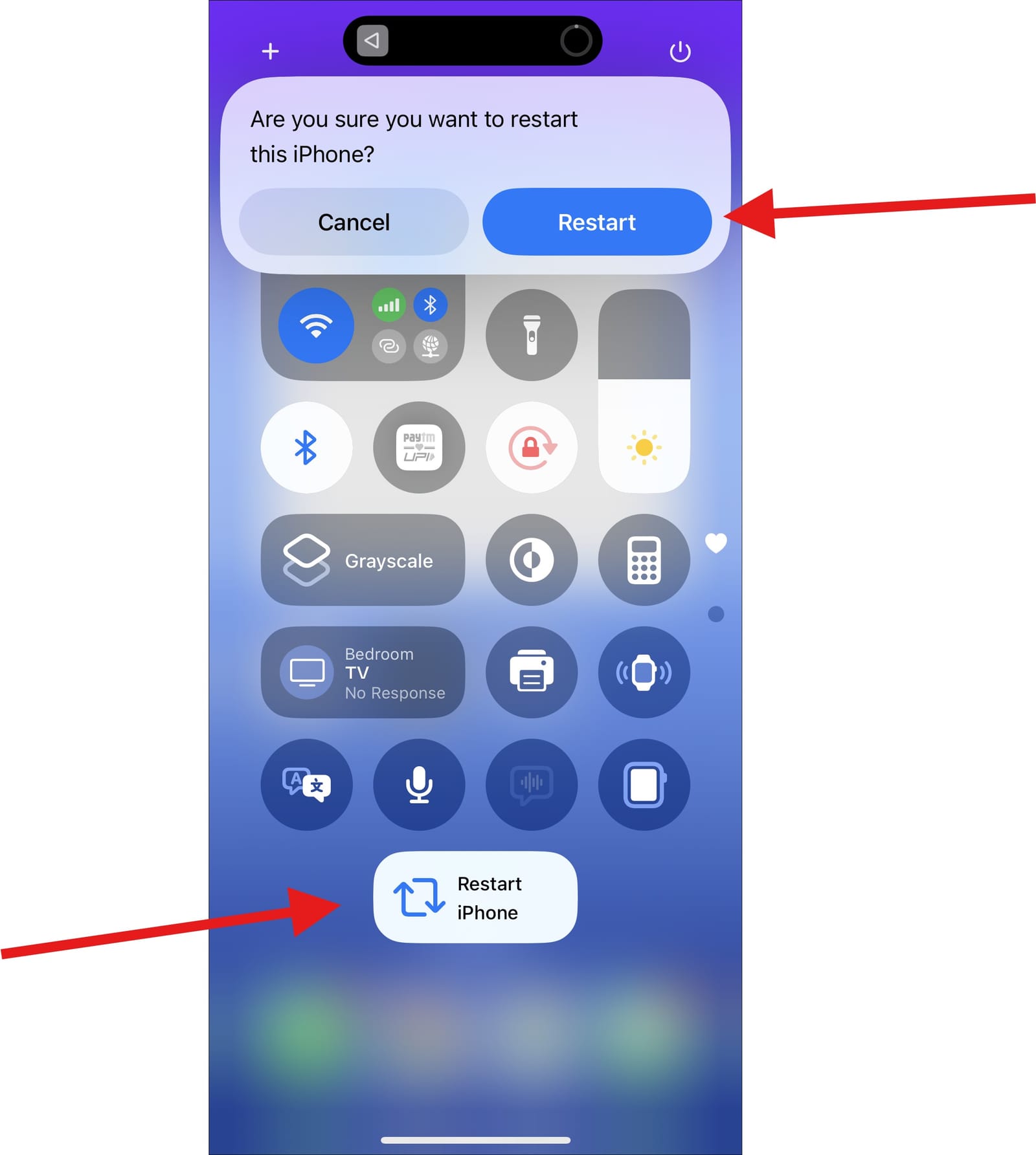 How to add 'Restart iPhone' shortcut to Control Center in iOS 18