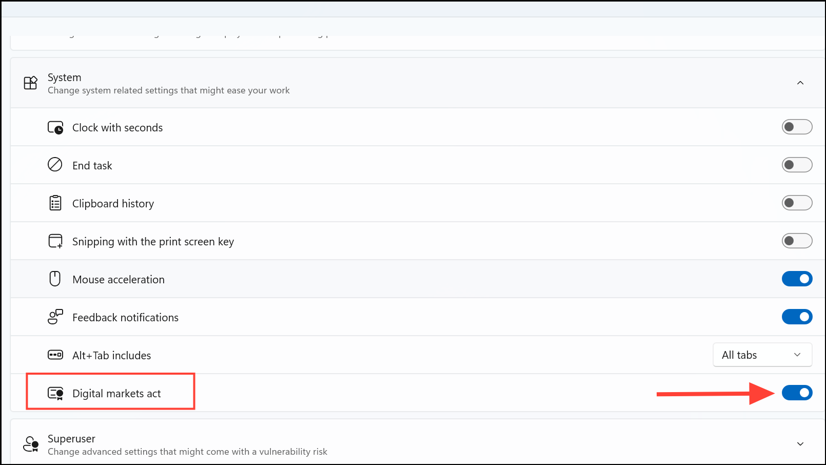 How to Remove Edge Using Wintoys 2.0 Digital Markets Act Option on Windows 11