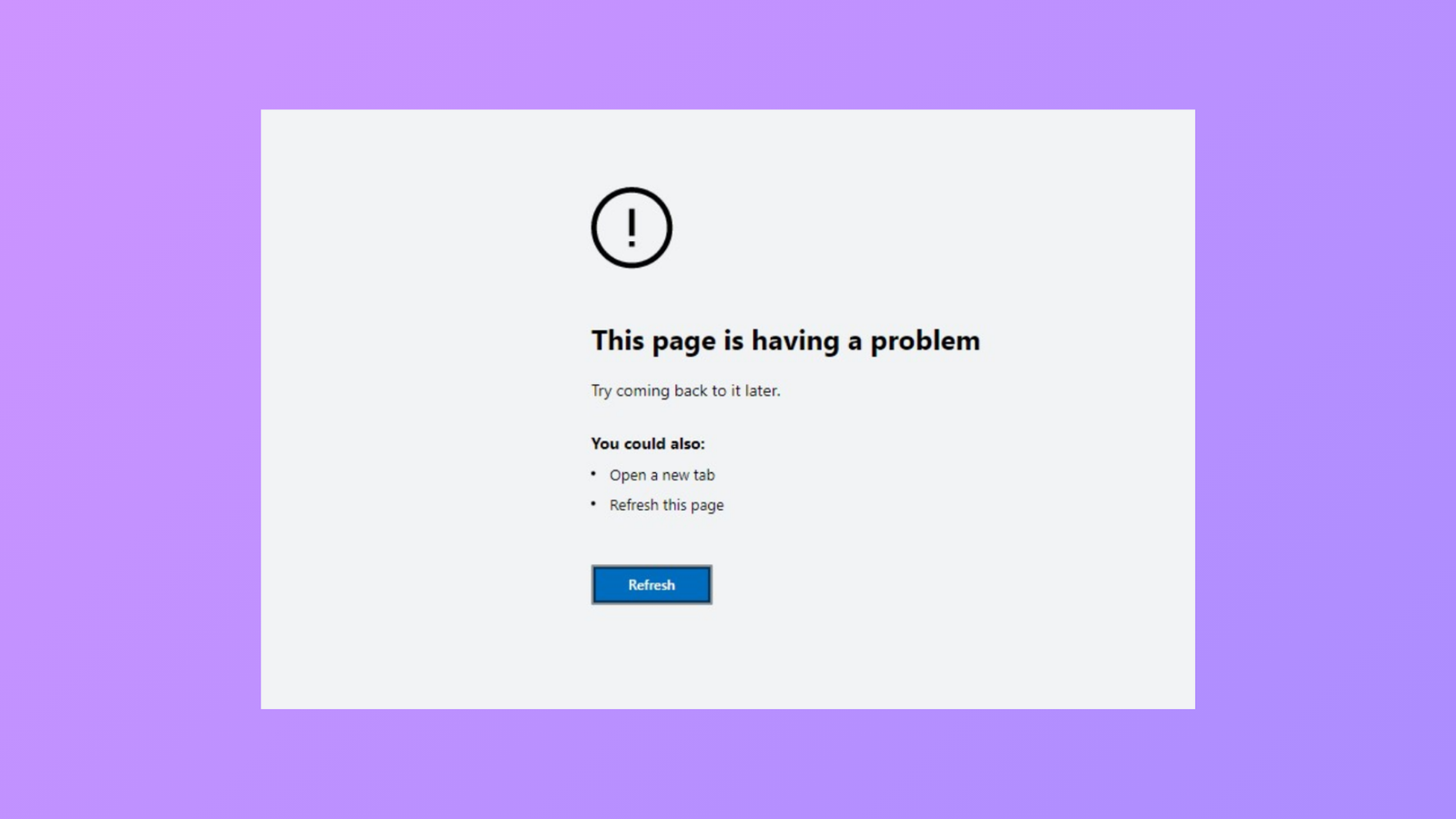How to Fix "This Page Is Having a Problem" Error in Microsoft Edge