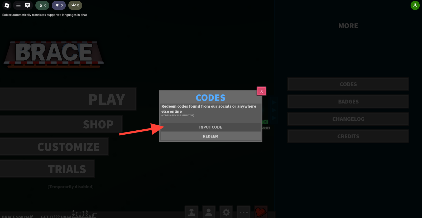 Brace Codes (September 2025) — Latest working list
