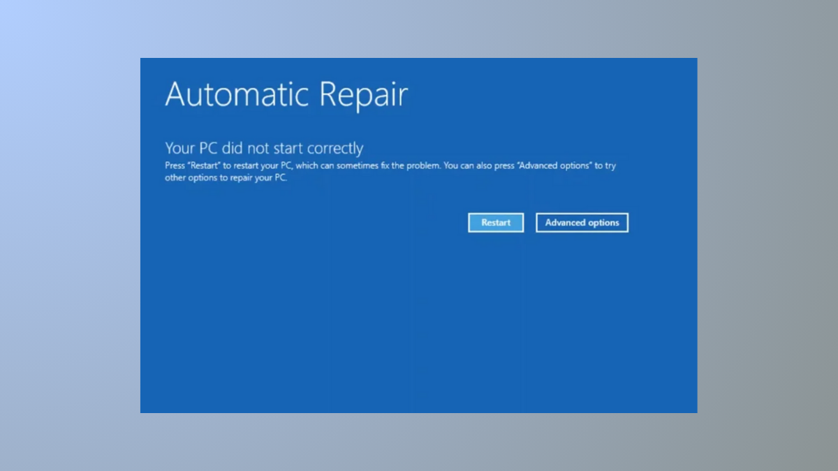 How to Fix “Your PC Did Not Start Correctly” Error in Windows 11