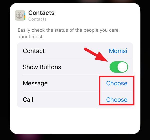 How to Add Contact Widget with Call and Message Buttons on iPhone in iOS 17