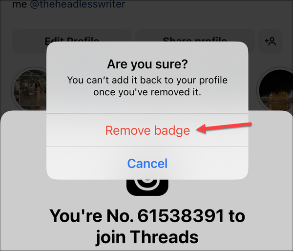 How to Remove or Hide Threads Badge from Instagram Profile