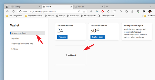 How to Add a Credit Card to Microsoft Edge Wallet