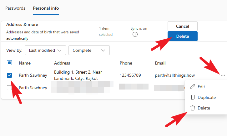 How to Add or Delete Saved Address in Microsoft Edge Wallet