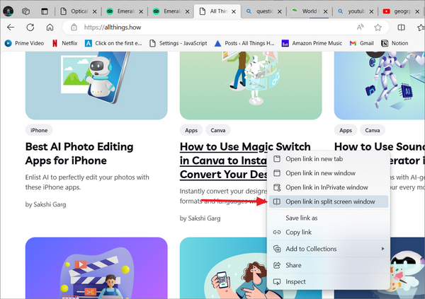 How to Split Screen in Microsoft Edge
