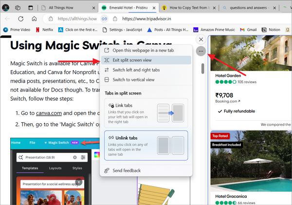 How to Split Screen in Microsoft Edge