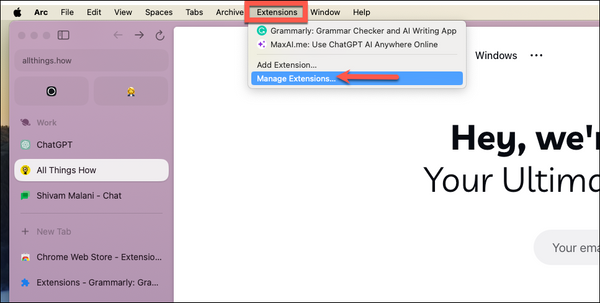 How to Manage and Use Arc Browser Extensions