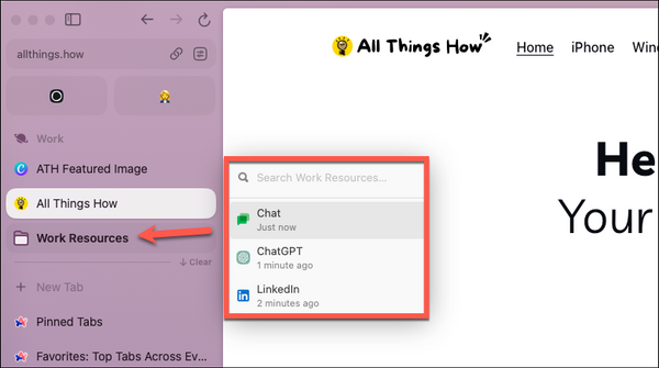 How Do Pinned Tabs Work in Arc Browser