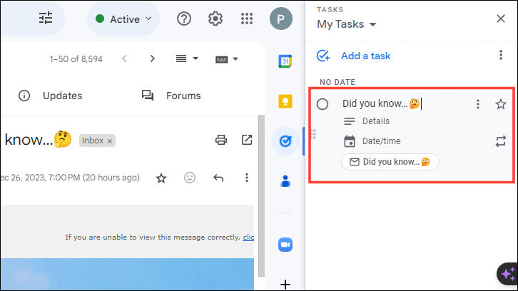 How to Quickly Add an Email to Google Tasks from Gmail