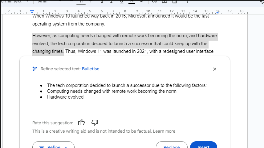 How To Use Gemini in Google Docs