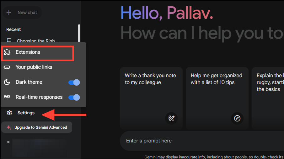 How To Enable And Use Gemini Extensions
