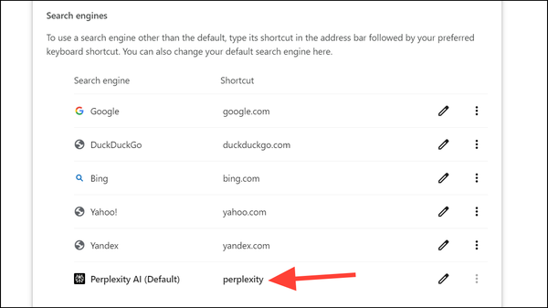 How to Make Perplexity AI Default Search Engine in Chrome