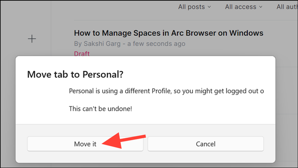How to Manage Spaces in Arc Browser on Windows