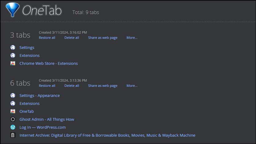 How to Save All Tabs in Chrome