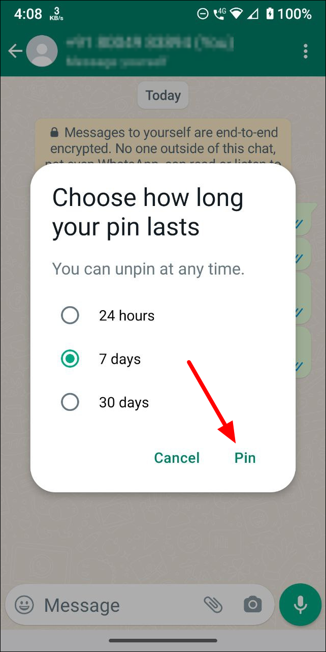 How to Pin Messages in WhatsApp