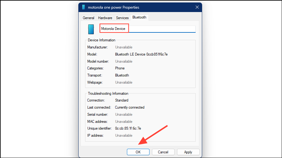 How to Rename Bluetooth Device in Windows 11