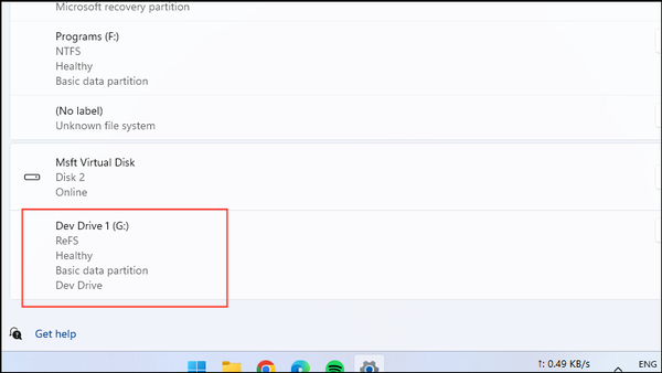 How to set up a Dev Drive in Windows 11