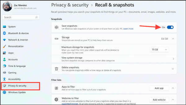 How to Turn Off Windows Recall AI Feature in Windows 11 Copilot Plus PCs