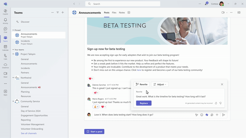 How to use Copilot in Microsoft Teams