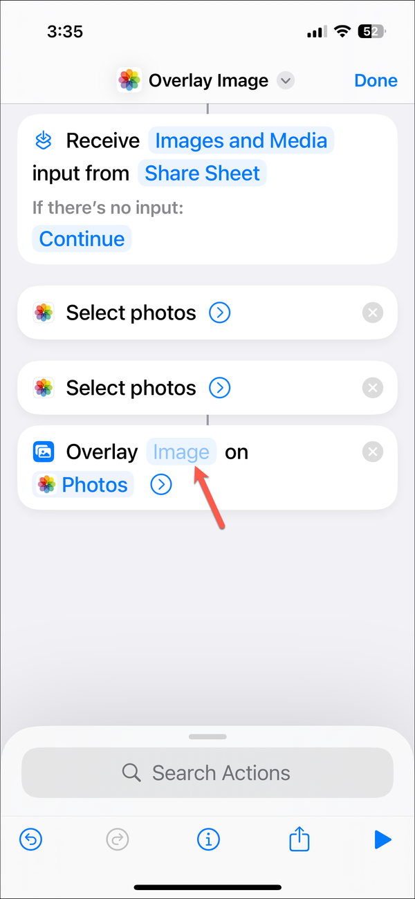 How to overlay images on iPhone with Shortcuts
