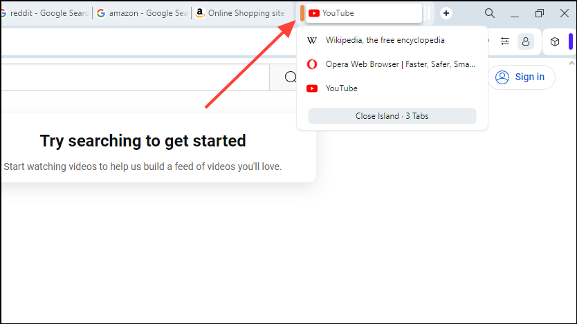 How to use Tab Islands in Opera browser