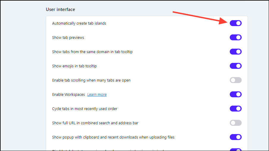 How to use Tab Islands in Opera browser
