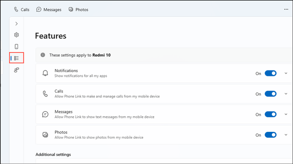 How to disable calls in the Phone Link app on Windows 11