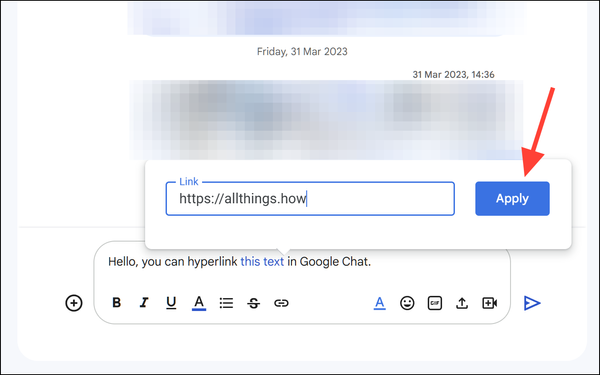 How to Insert Hyperlinks in Google Chat