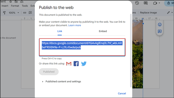 How to download an image from a Google Docs document