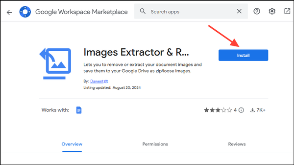How to download an image from a Google Docs document