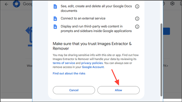 How to download an image from a Google Docs document
