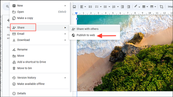 How to download an image from a Google Docs document